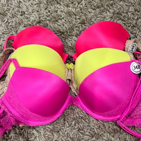 Victoria's Secret | Intimates & Sleepwear | Lace Neon Push Up Bras ...